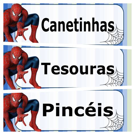 Etiqueta Escolar Para Imprimir Homem Aranha Arte Para Toda A Festa