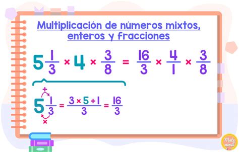 Multiplicaci N De N Meros Mixtos Enteros Y Fracciones Matem Vil