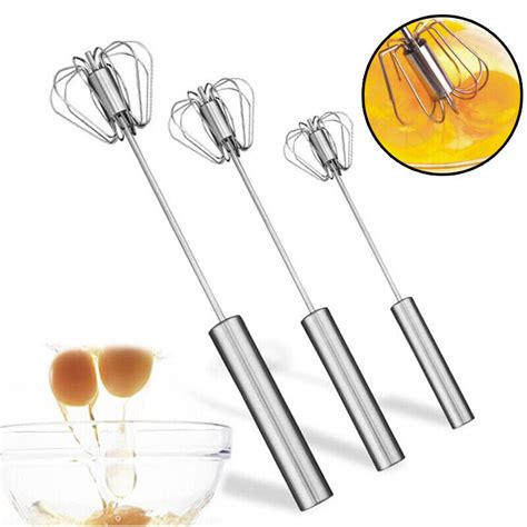 Batteur À Œufs Semi Automatique En Acier Inoxydable Outil De Mélange À