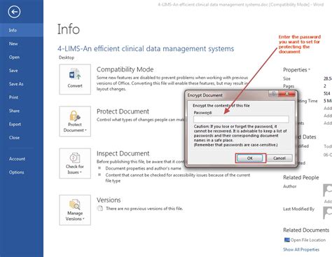 password protect your document in word 2013 tutorials tree learn photoshop excel word