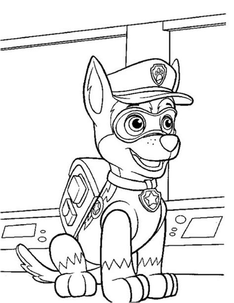 Desenhos De Patrulha Canina Chase Para Colorir E Imprimir