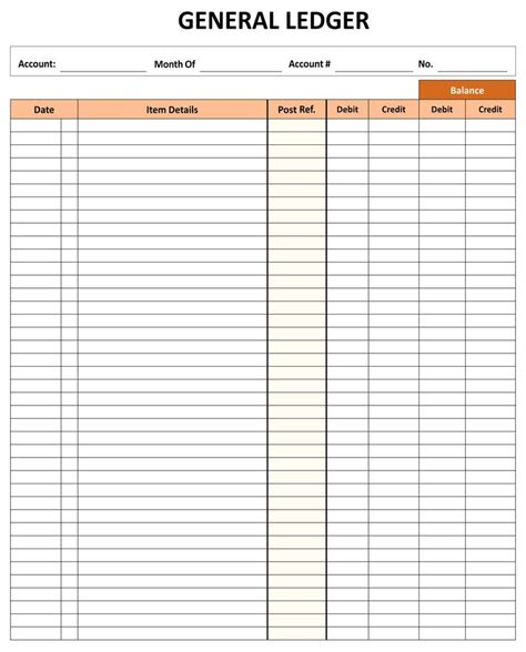 Free Printable Ledger Balance Sheet