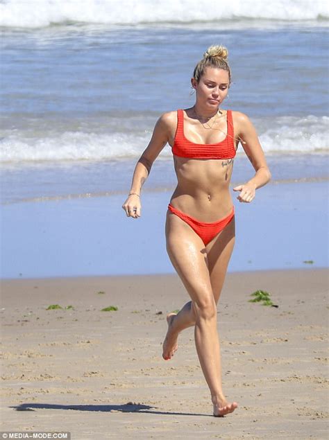Miley Cyrus Showcases Bikini Body In Australia S Byron Bay Daily Mail