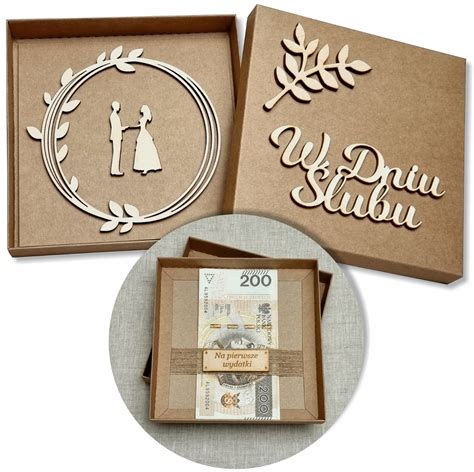 Kartki ślubne personalizowane drewno kraft wzory 12814080700 Allegro pl