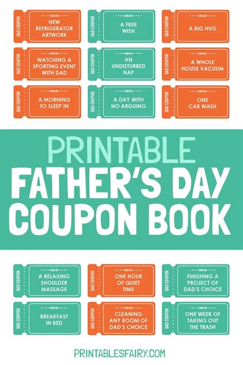Printable Fathers Day Coupons Diy Gifts For Dad Coupon Book Diy