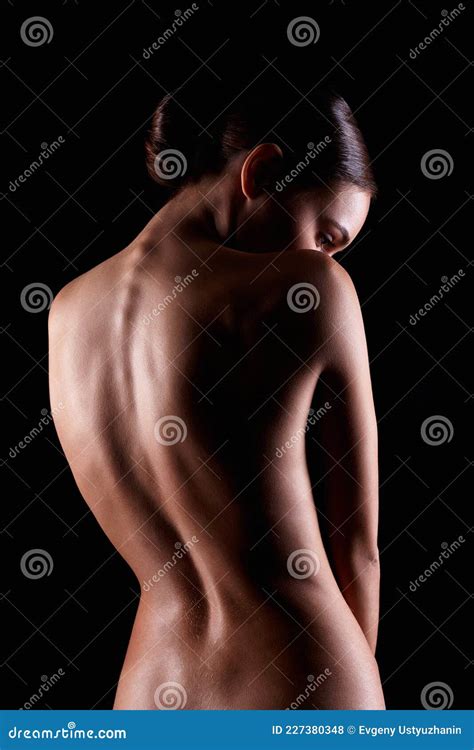 Female Silhouette Naked Woman Sensual Girl In Dark Beautiful Back