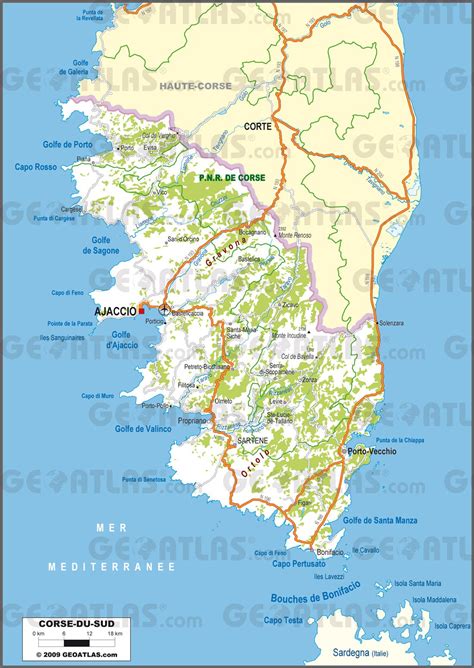 Corse Du Sud Carte Vacances Arts Guides Voyages