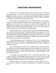 Replektibong Sanaysay Docx Lubusang Pagmamahal Pagmamahal Ano Nga Ba