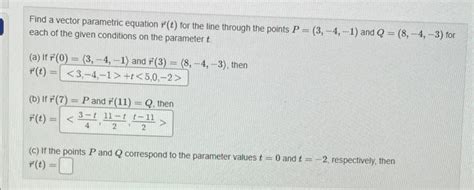[solved] find a vector parametric equation r { prime} t