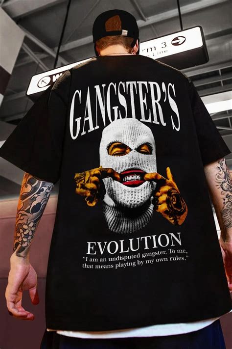 Gangster Oversized Printed T Shirt The Label Bar In 2023 Cool Shirt