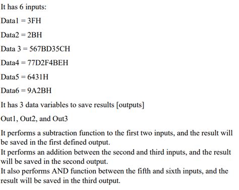 solved write an assembly code using the following features