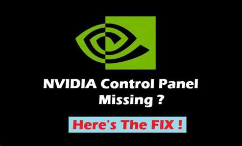 Nvidia Control Panel Missing Easy Fix Update