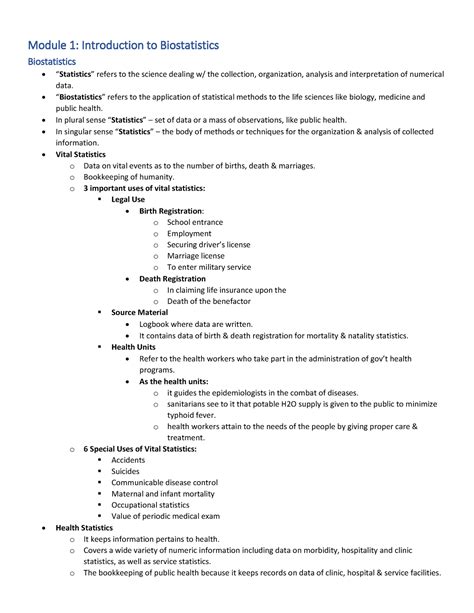 biostatistics and epidemiology laboratory module 1 introduction to biostatistics