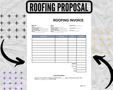 Roofing Invoice Roofing Invoice Template Roofing Invoice Etsy