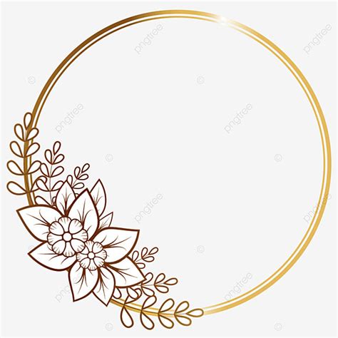 Un Hermoso Círculo Dorado De Flores Utilizado Para Enmarcar