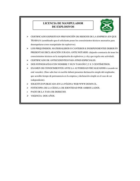 Licencia DE Manipulador DE Explosivos CERTIFICADO EXPERTO EN