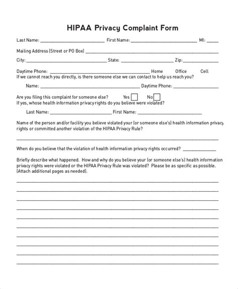 Patient Free Printable Hipaa Forms