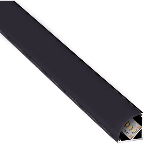 KIT Perfil Aluminio KORK Mini Para Tiras LED 1 Metro Negro