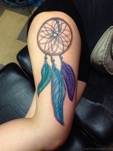 Meaningful Dream Catcher Tattoo On Thigh Rebbeccadolton