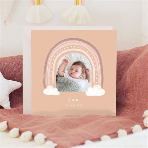 Faire Part Naissance Petit Arc En Ciel Popcarte