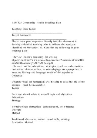 Bsn Disaster Assessmentpart Icommunity Description Pdf