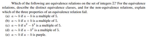 solved which of the following are equivalence relations on