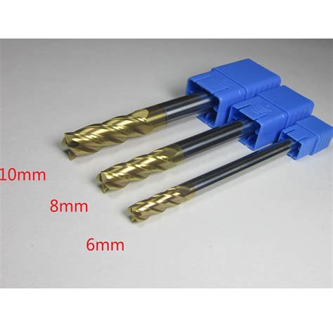 HRC58 L 100mm Ø 6MM 8MM 10MM 4 flutes flat carbide end mills milling