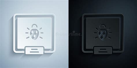 Icono Del Escarabajo Colorado Aislado En Fondo Gris Y Negro Estilo De
