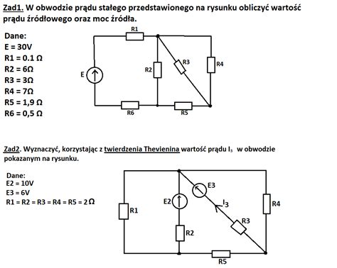 Zadania z teorii obwodów z twierdzeniem Thevenina elektroda pl