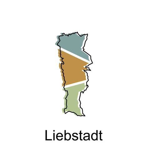 mapa de liebstadt vistoso con contorno diseño mundo mapa país vector