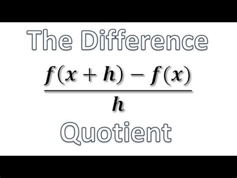 The Difference Quotient YouTube