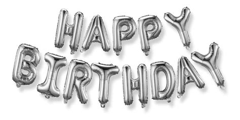 Globo Met Lico De Letras Color Plata Happy Birthday En