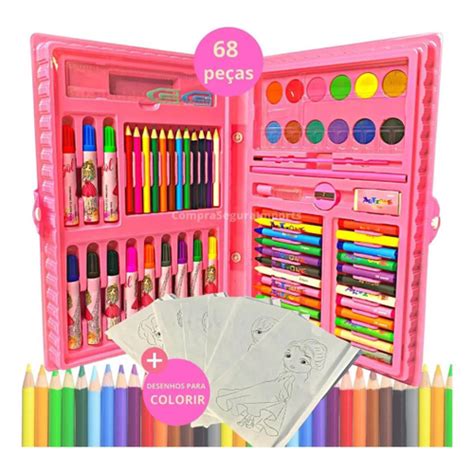 Maleta De Pintura Infantil Estojo 68 Peças Para Colorir no Shoptime