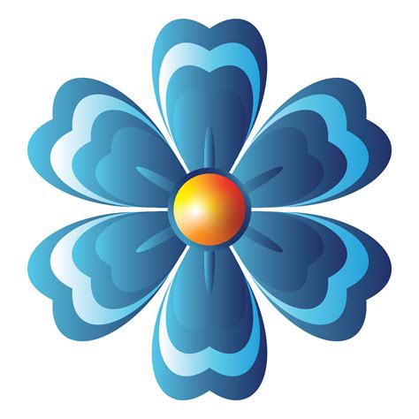Blue Flower Illustration Design Png