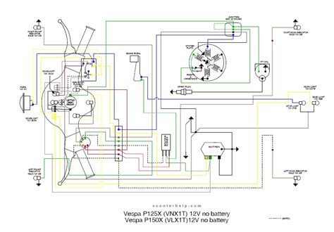 Schema Elettrico Vespa 125 150 PX VNX1T Vendita Ricambi E Accessori