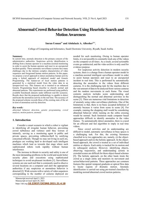 pdf abnormal crowd behavior detection using heuristic search and motion awareness