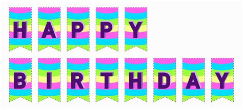 Banderines de banderas de feliz cumpleaños para la decoración vistoso