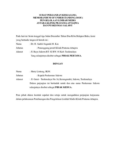 Contoh Surat Perjanjian Kerjasama Pengelolaan Sampah 34 Koleksi Gambar