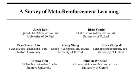 【53页综述】牛津and斯坦福：全面总结元强化学习 meta rl 定义、算法、应用、开放问题等 深度强化学习实验室
