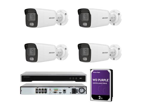 ZESTAW 4 KAMER IP DS 2CD2027G1 L HIKVISION COLORVU FULL HD Na 8 Kamer