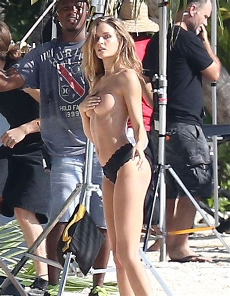 Victorias Secret Angel Josephine Skriver Poses Topless As She Models