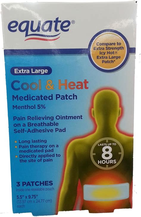 Amazon Extra Large Cool Heat Medicated Patch 3ct By Equate