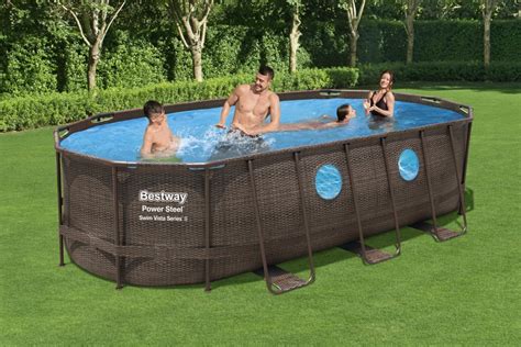 Bestway Power Steel Vista Oval Pool Set 549x274x122 Rattan 56716