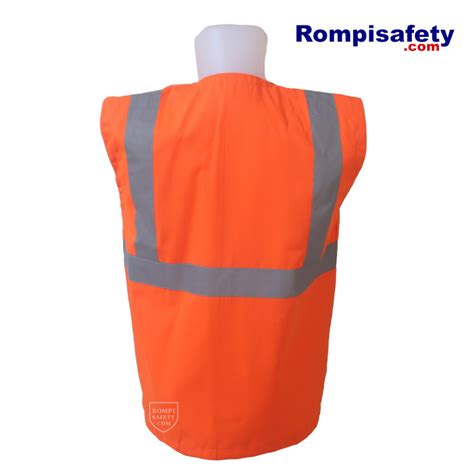 Rompi Safety Drill Oranye Orange 2 Kantong Rompi Safety Rompi
