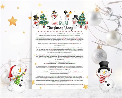 Left Right Christmas Games Funny Left Right Game Pass The Gift Gift