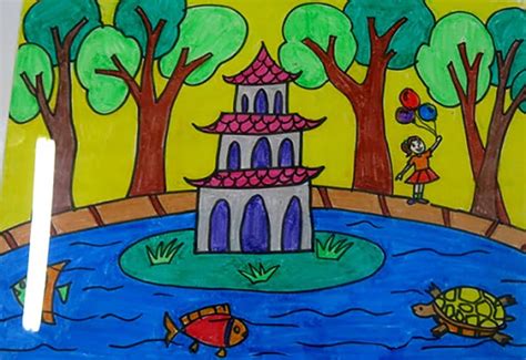 Vẽ tranh Hà Nội Trong Em Của Học Sinh Đẹp Đơn Giản Ý nghĩa