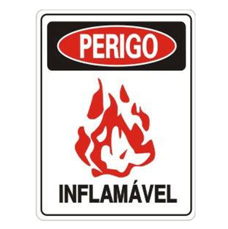 PLACA DE SEGURANÇA PERIGO INFLAMÁVEL MWM EPI MATERIAIS PROTETIVOS EPI