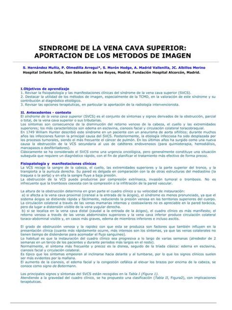 Síndrome de la Vena Cava Superior Medicina y Farmacia uDocz