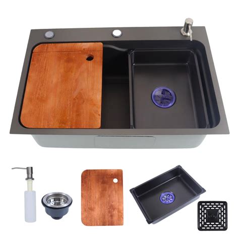 Cuba Para Pia Gourmet Preta Cozinha Aço Inox Tábua De Corte