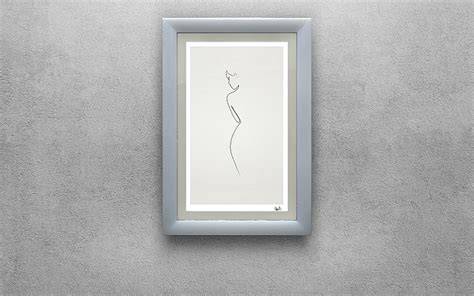 Hd Wallpaper Minimalism Walls Frame Half Body Sketch Of Naked Woman